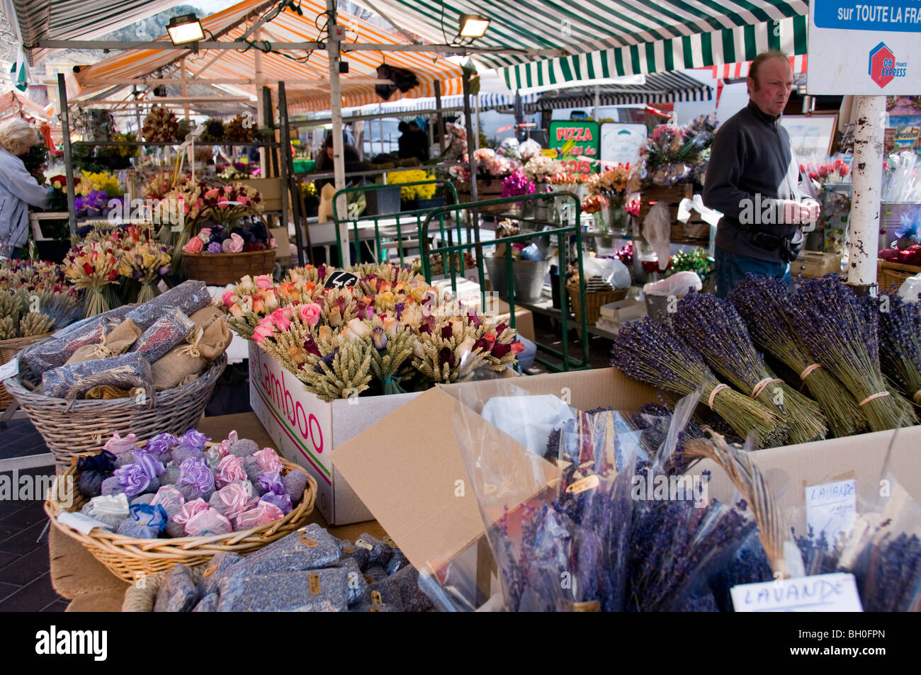 Nice, France, French in Provincial Food Market on Sidewalk, Cours ...
