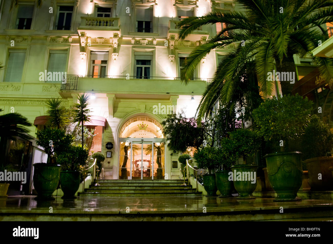 Nice, France, Tourist Hotel, exterior, Front, Night Stock Photo - Alamy