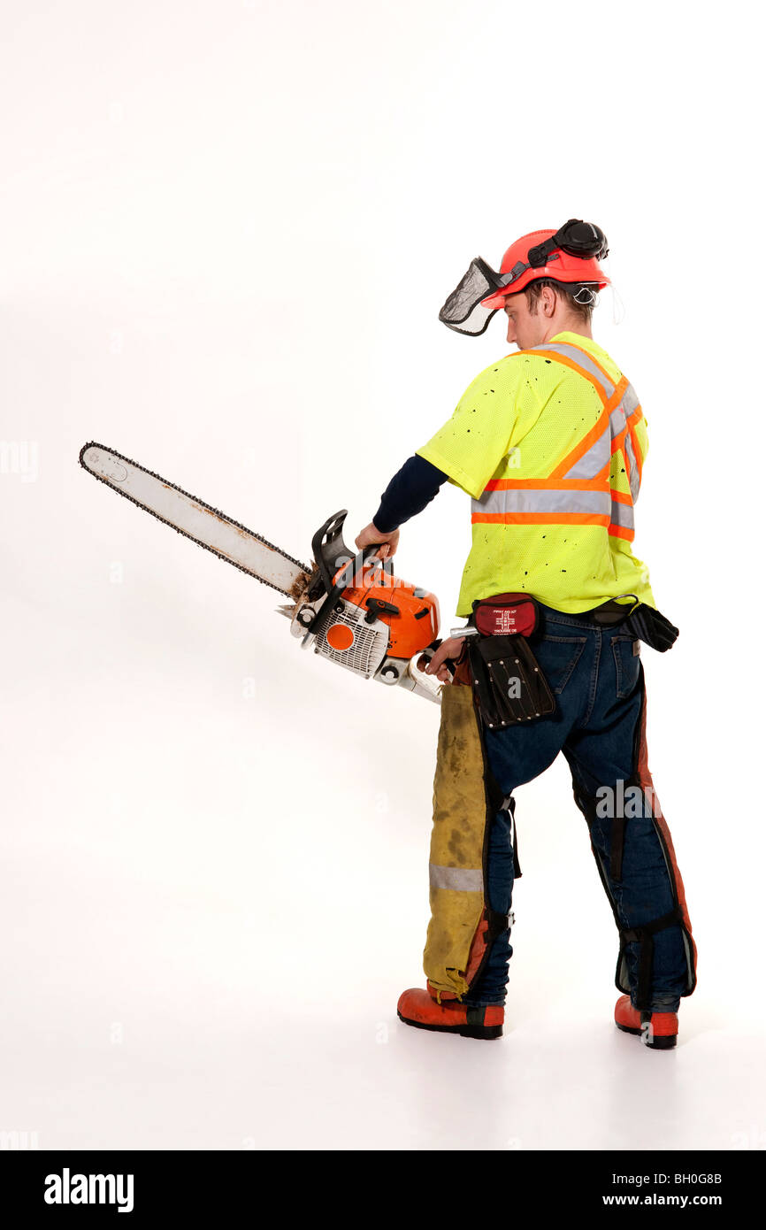 Holding Chainsaw Stock Photos & Holding Chainsaw Stock Images - Alamy