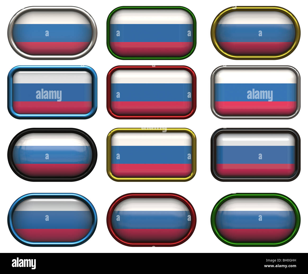 twelve Great buttons of the Flag of the Russian Federation Stock Photo ...