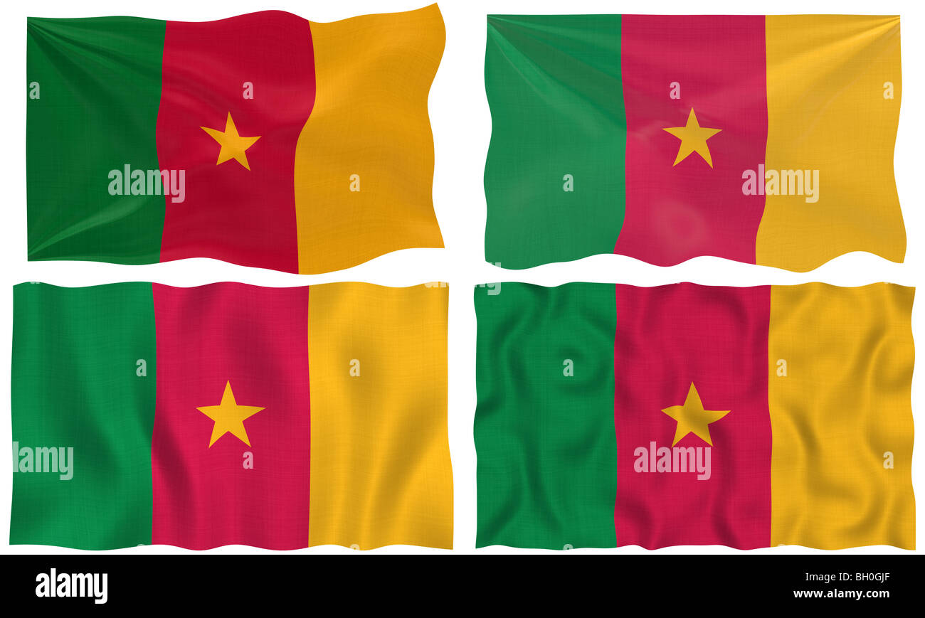 Four Assorted Great Flag illustrations of Cameroon Stock Photo - Alamy