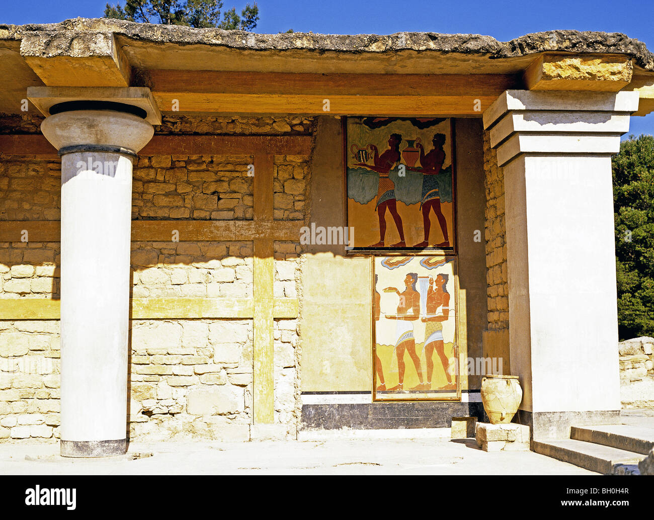 Mural on Minoan Palace Knossos Crete Greece Stock Photo - Alamy