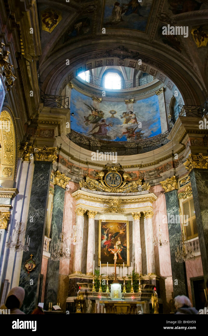 Nice, France, Inside Low Angle View, Looking up, Catholic Church ...