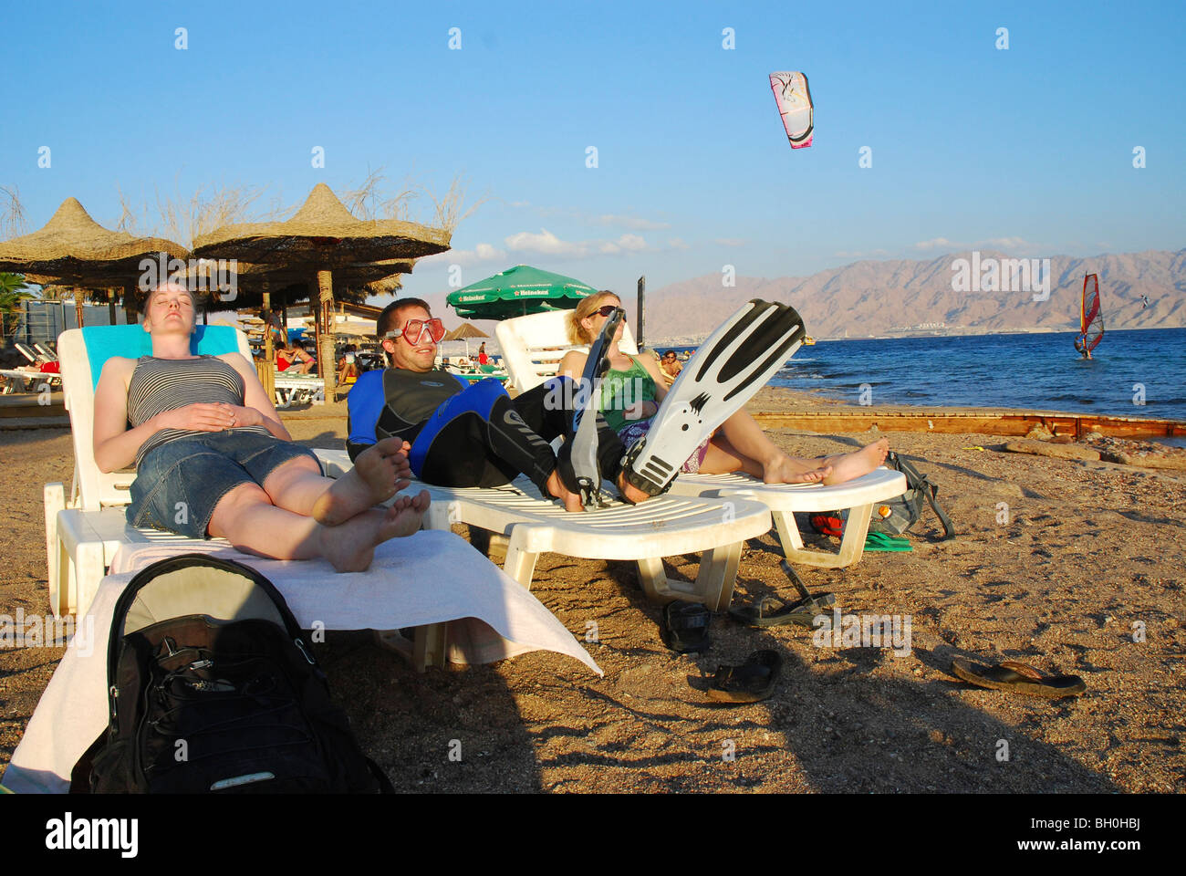 Israel, Eilat beach people, at leisure on the shore Stock Photo - Alamy