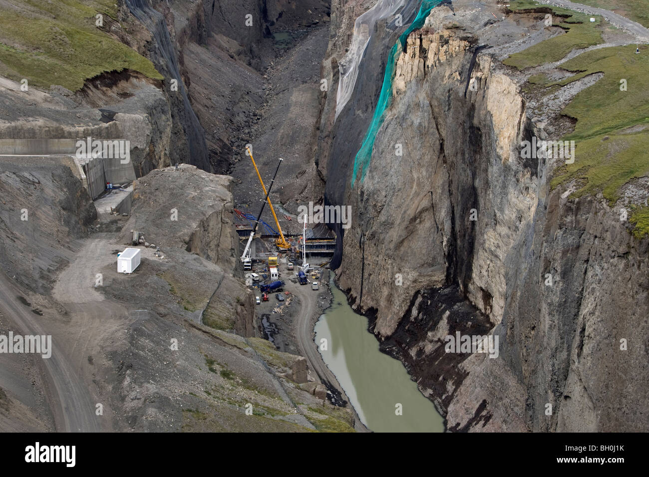 Big dam at the powerplant Karahnjukar, highlands of Iceland Stock Photo ...