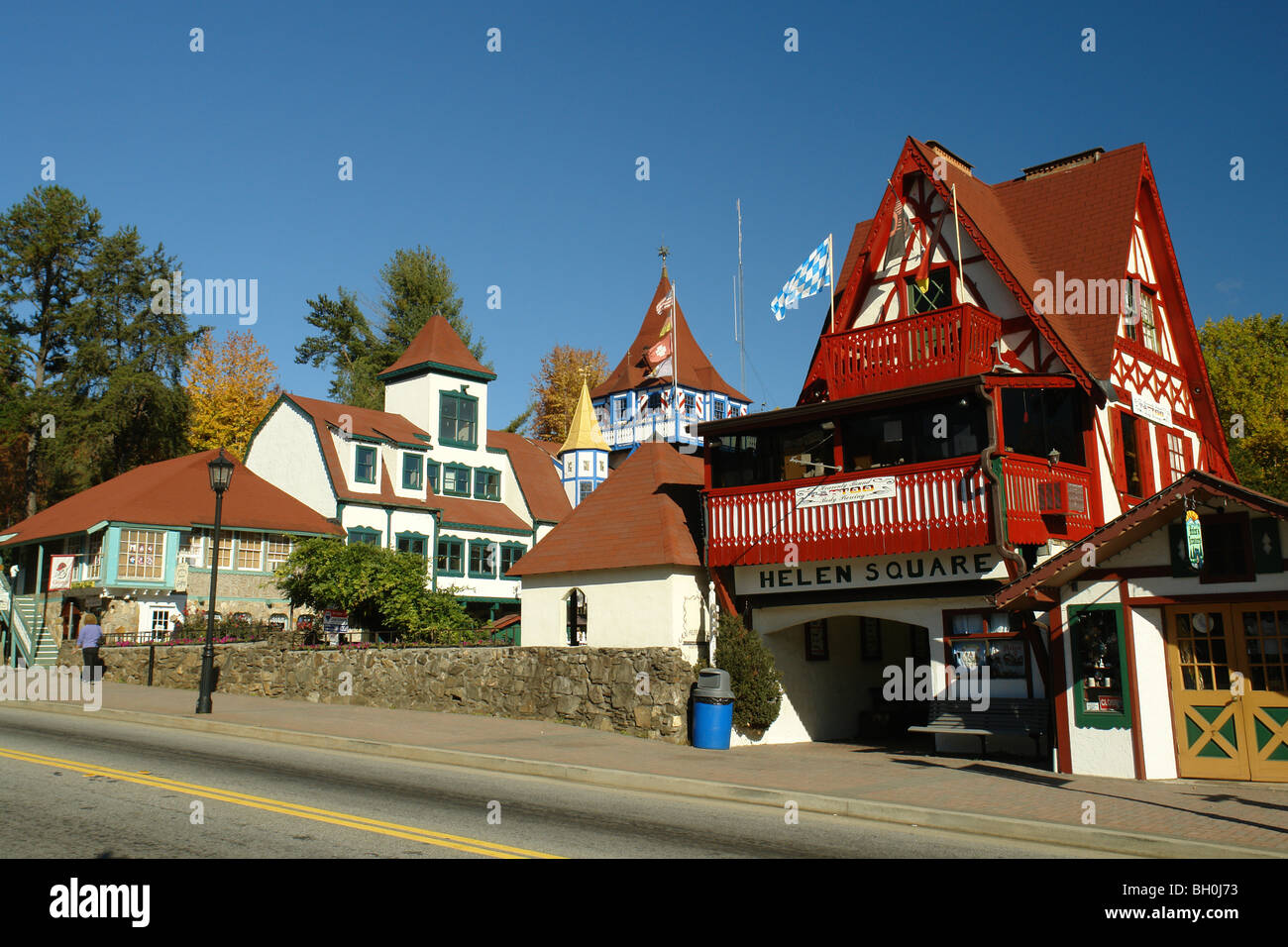 Helen, GA, Georgia, Alpine Village, Helen Square, autumn Stock Photo ...