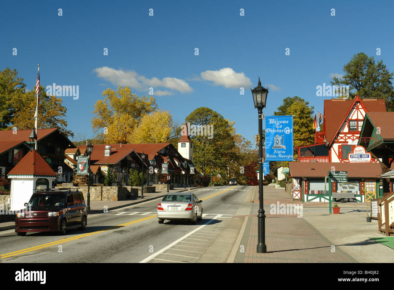 Helen, GA, Georgia, Alpine Village, autumn Stock Photo - Alamy