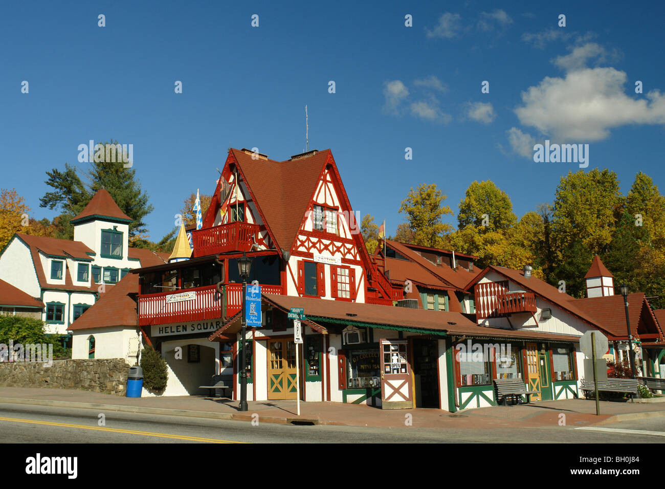 Helen, GA, Georgia, Alpine Village, Helen Square, autumn Stock Photo ...