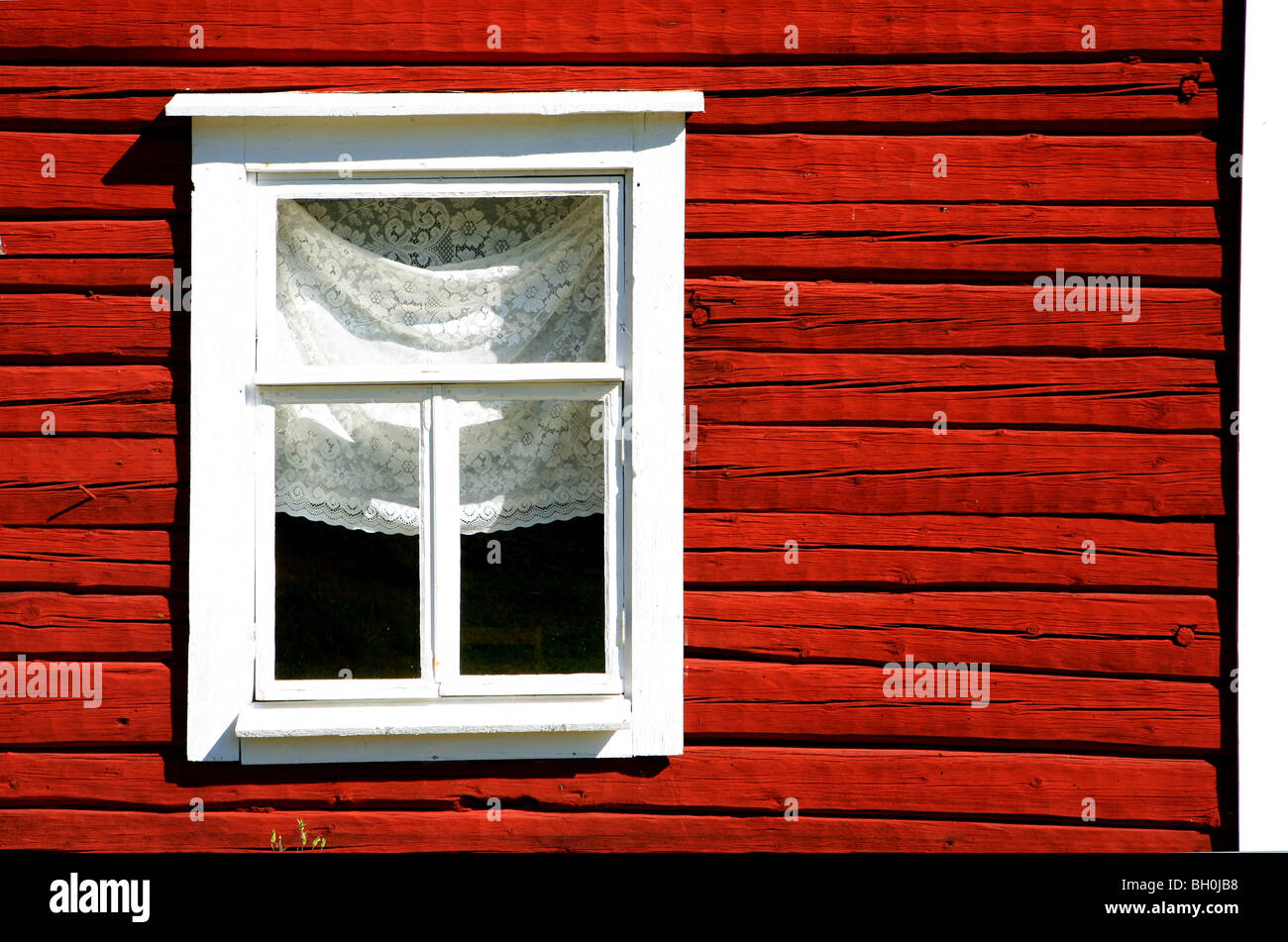 Window of a traditional finish farm house, Linnansaari National Park ...