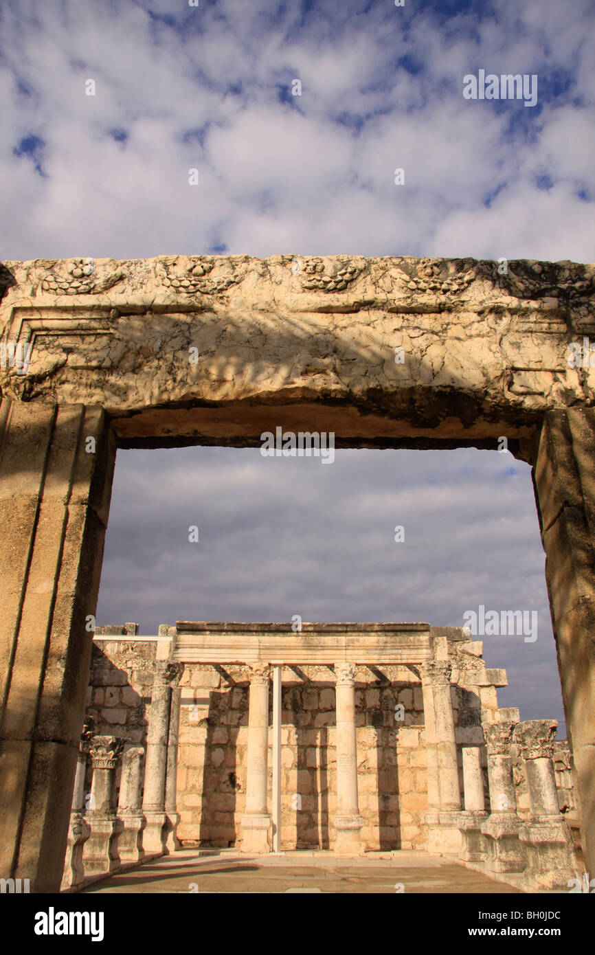 Israel, Sea of Galilee, the ancient Synagogue in Capernaum Stock Photo ...