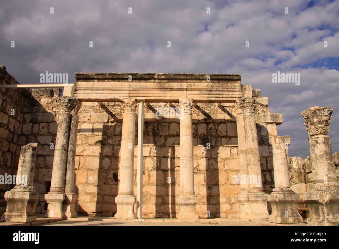Israel, Sea of Galilee, the ancient Synagogue in Capernaum Stock Photo ...