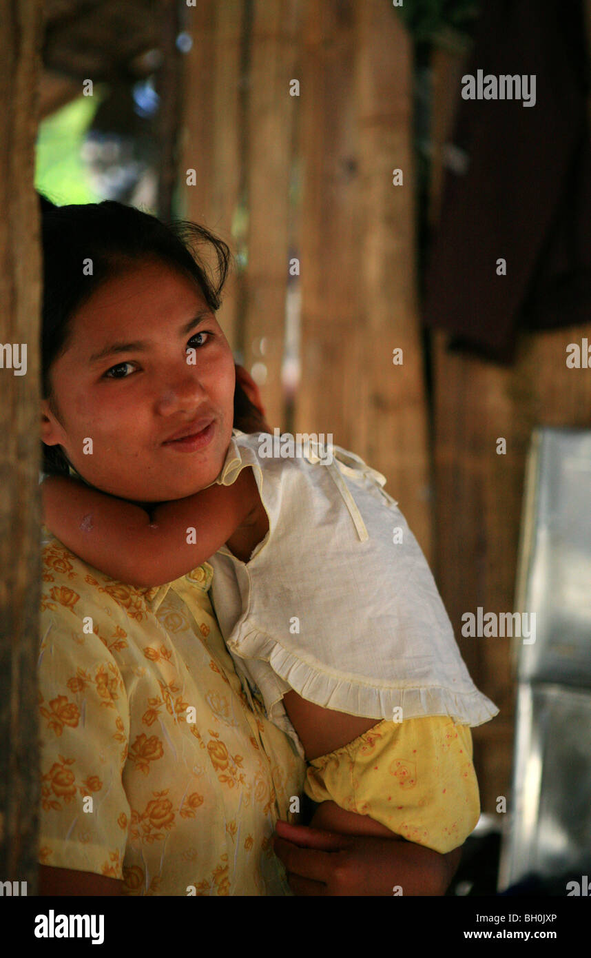 Sea gypsies, Moken mother and child, Mergui Archipelago, Andaman Sea ...
