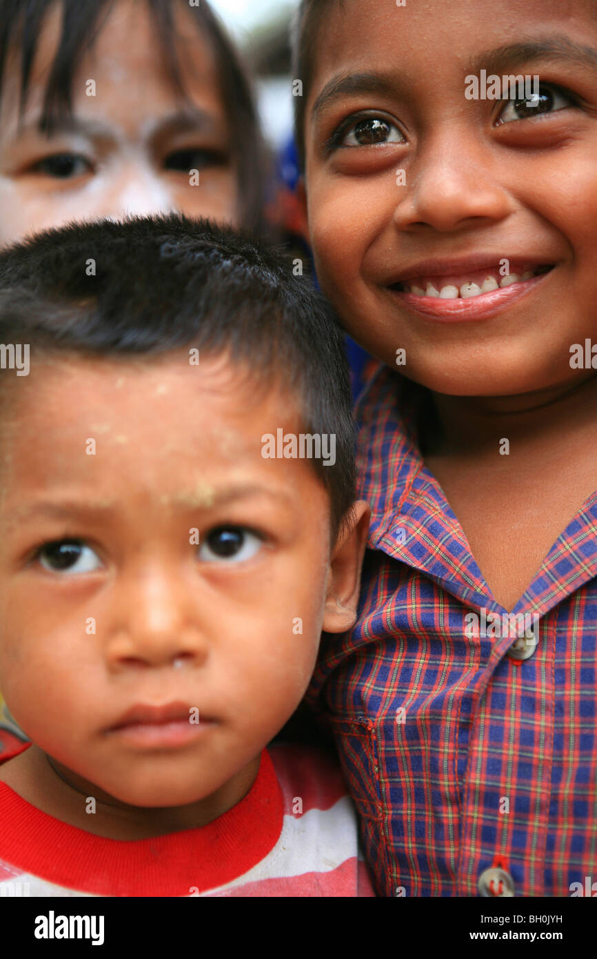 Sea gypsies, Moken children, Mergui Archipelago, Andaman Sea, Myanmar ...