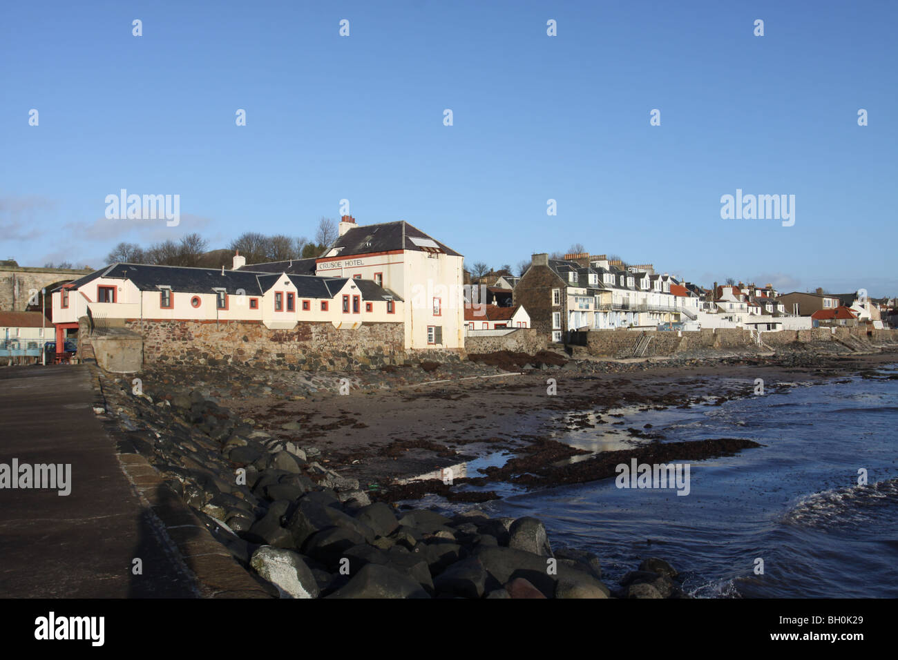 coast and Lower Largo waterfront Fife Scotland December 2009 Stock ...