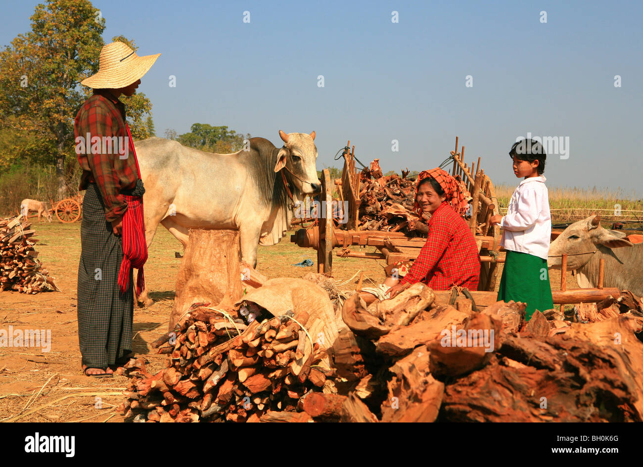People from Pa-O mountain tribe at the market at the Inle Lake, Taung ...