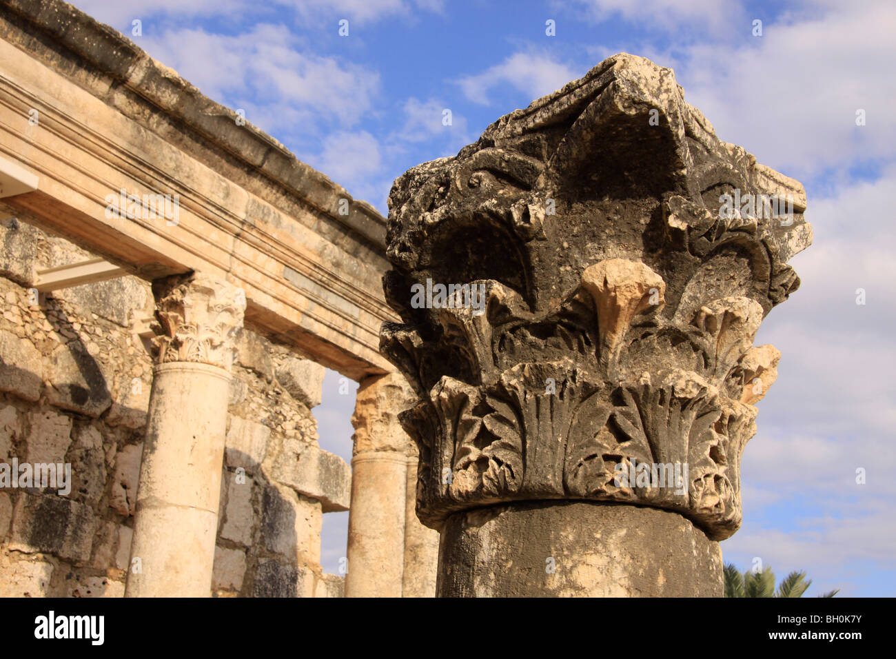 Israel, Sea of Galilee, the ancient Synagogue in Capernaum Stock Photo ...