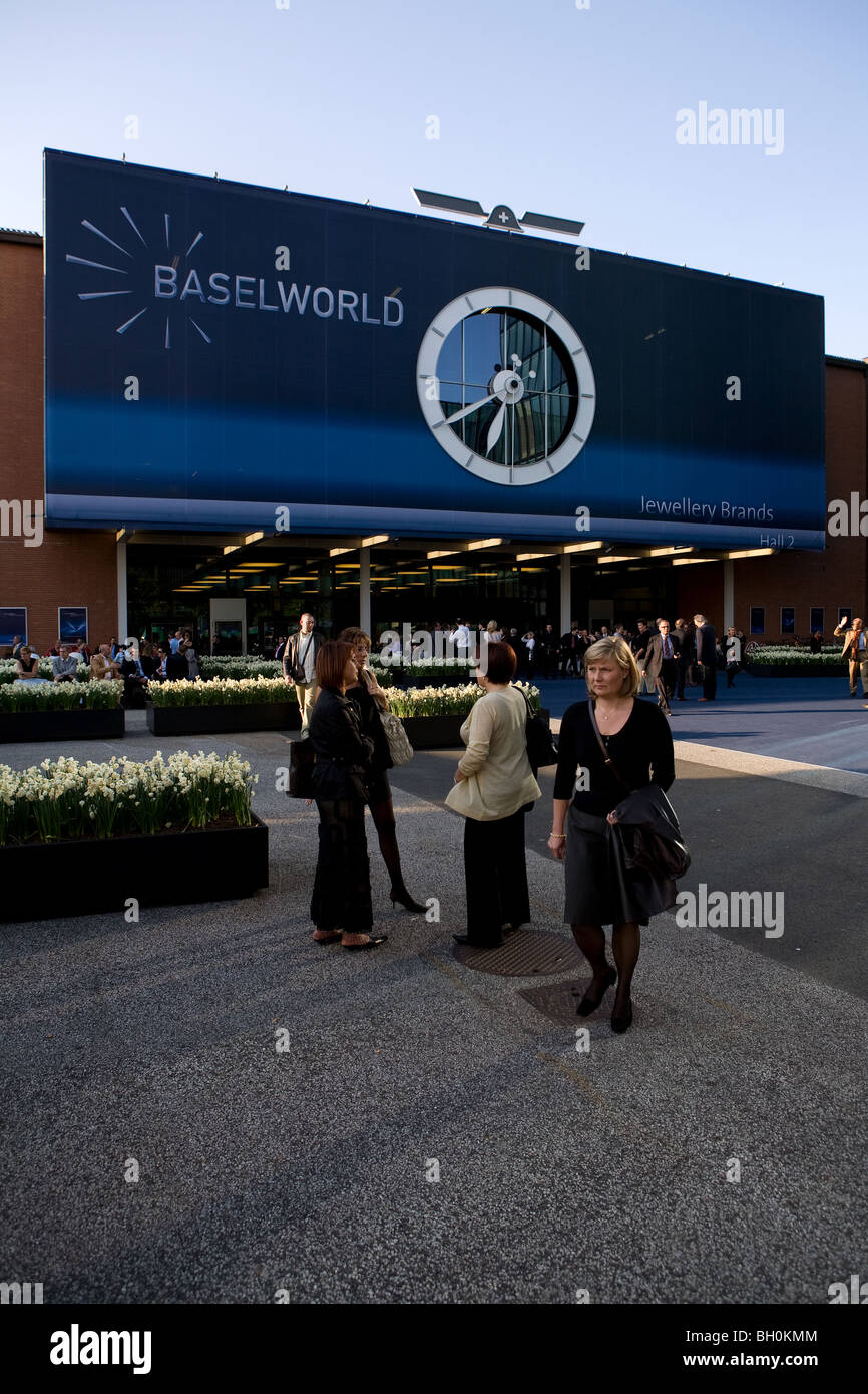 Switzerland, Basel, Baselworld, fair entrance, watches Stock Photo - Alamy