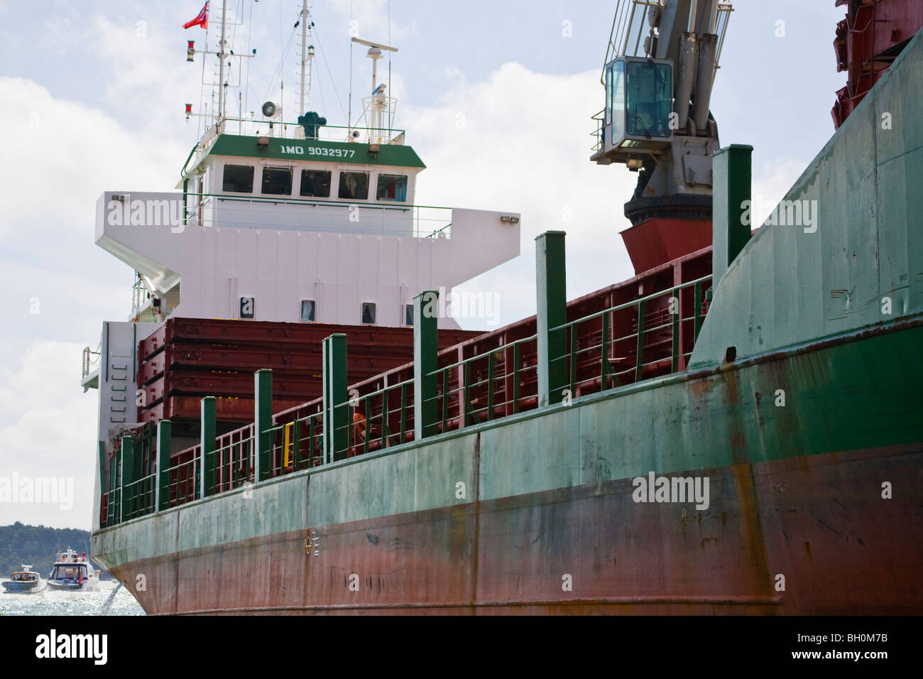 The Danish cargo transport ship, Thor Falcon, docked at the quayside in ...