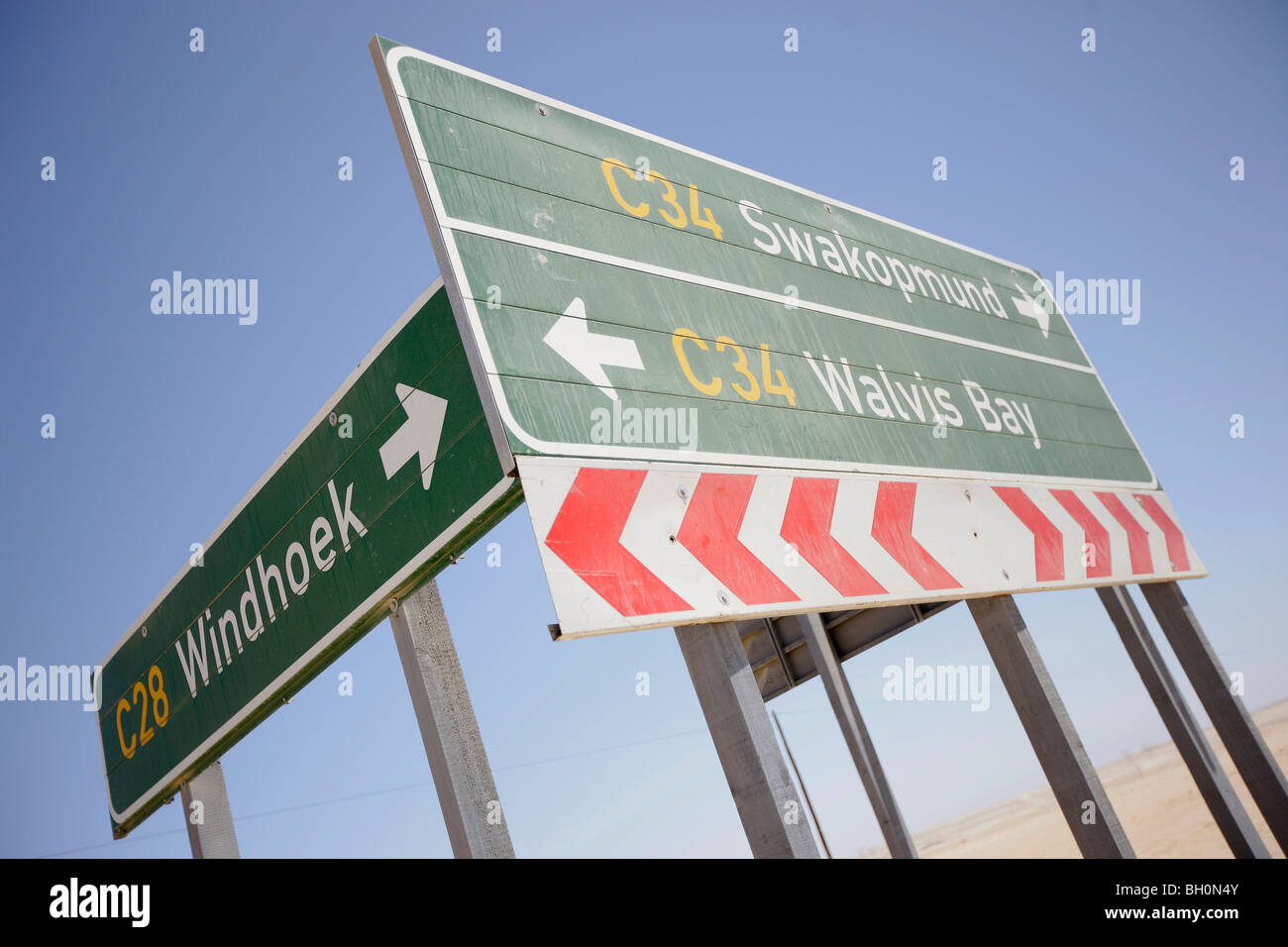 Road signs near Swakopmund, Namibia, Africa Stock Photo - Alamy