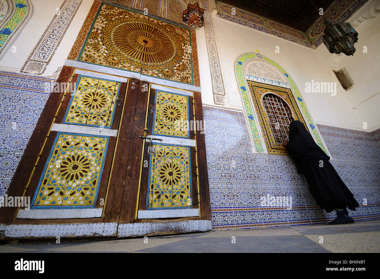 Interior view of the old library at Tamegroute, Draa valley, South ...