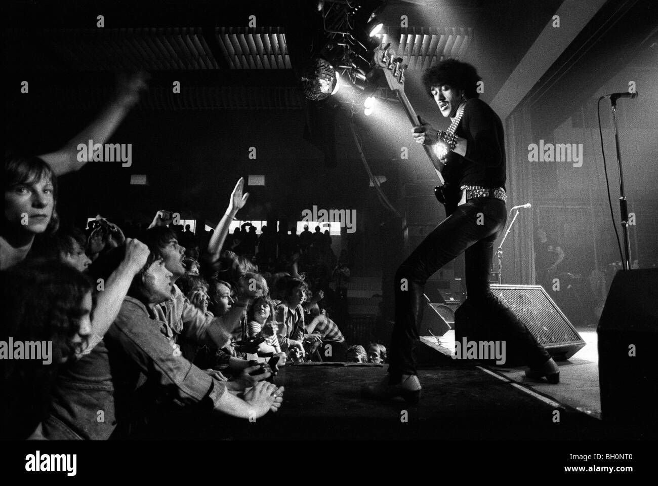 Irish Hard Rock Band Thin Lizzy with front man Phil Lynott on The Black ...