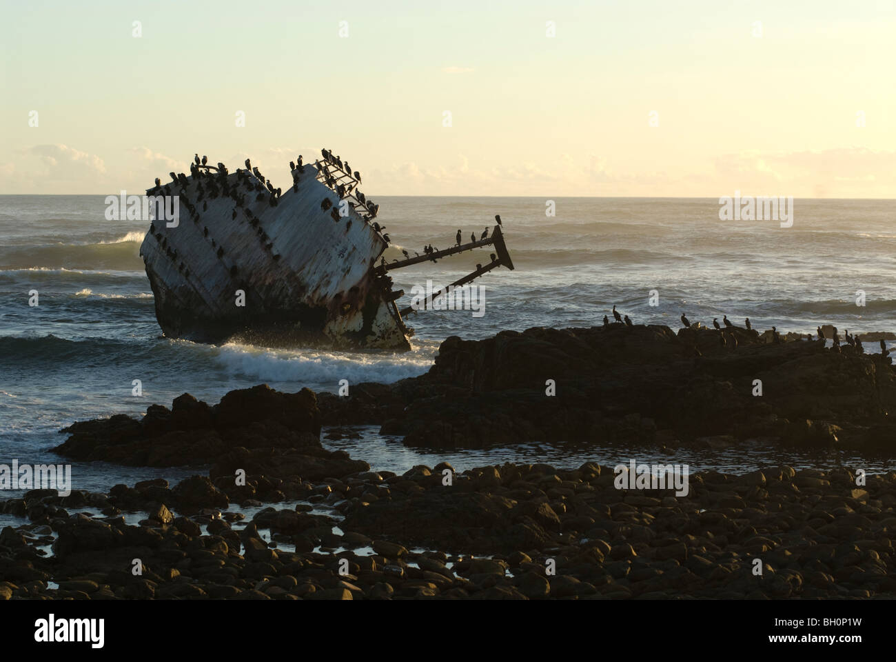 Wreck off coastline of Africas most southerly point, Cape Agulhas ...