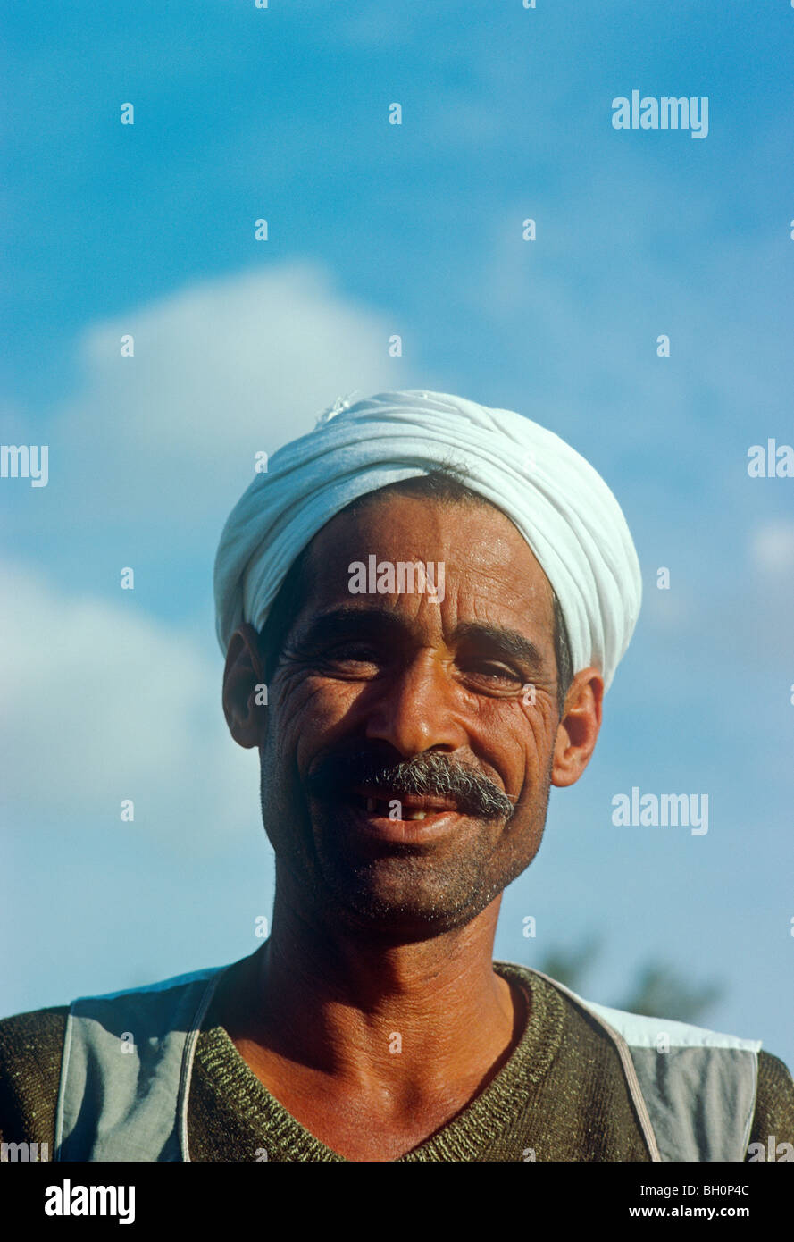 Classical portrait of Egyptian farmer, fellaheen, photographed in the ...