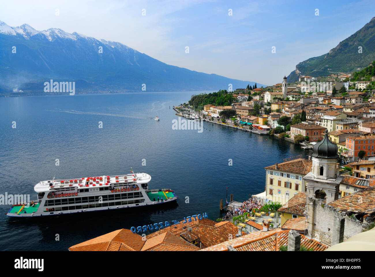 View over Limone sul Garda at lake Garda, Lombardy, Italy Stock Photo ...