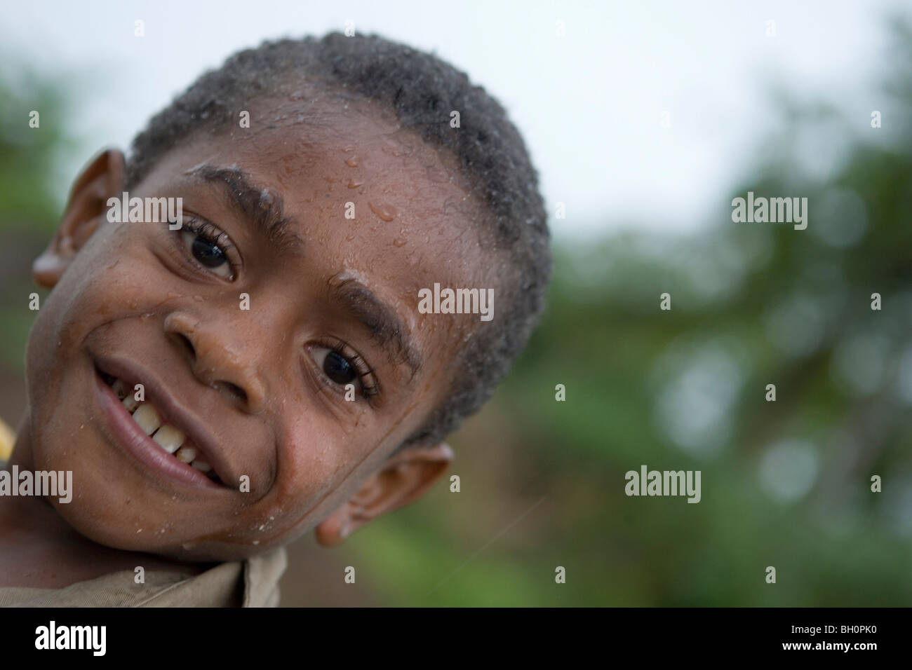 Cheerful fijian boy, Navala, Viti Levu, Fiji Islands, South Pacific ...