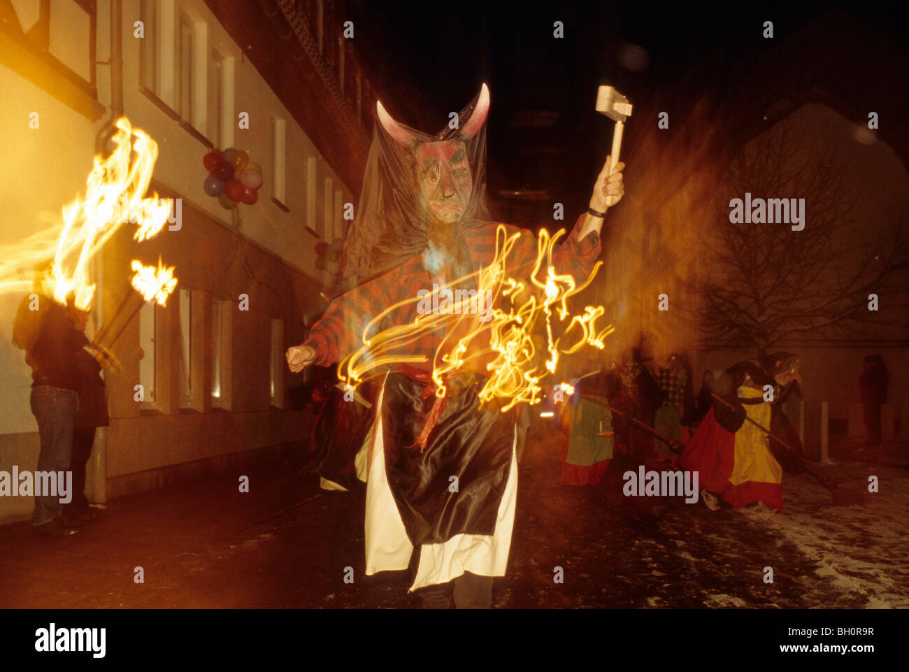 Geisterzug, ghost procession held on the Saturday before carnival to ...