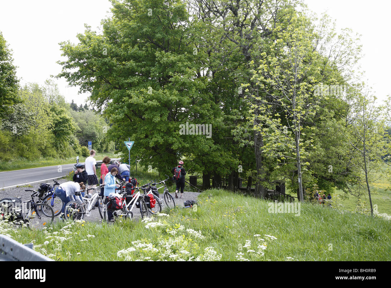 Wasserkuppe Roehn Quelle Der Fulda River Head Of The Fulda Stock Photo ...