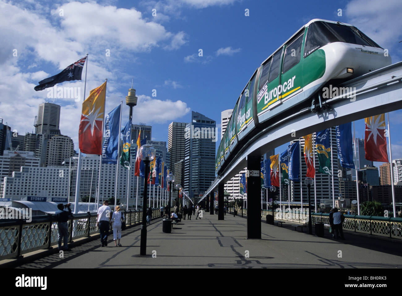 Darling Harbour Monorail, Sydney, New South Wales, Australia Stock ...
