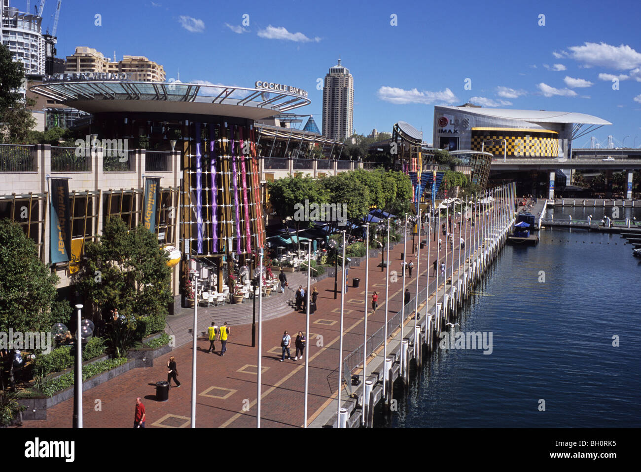 Cockle Bay Wharf and IMAX Theatre at Darling Harbour, Sydney, New South ...