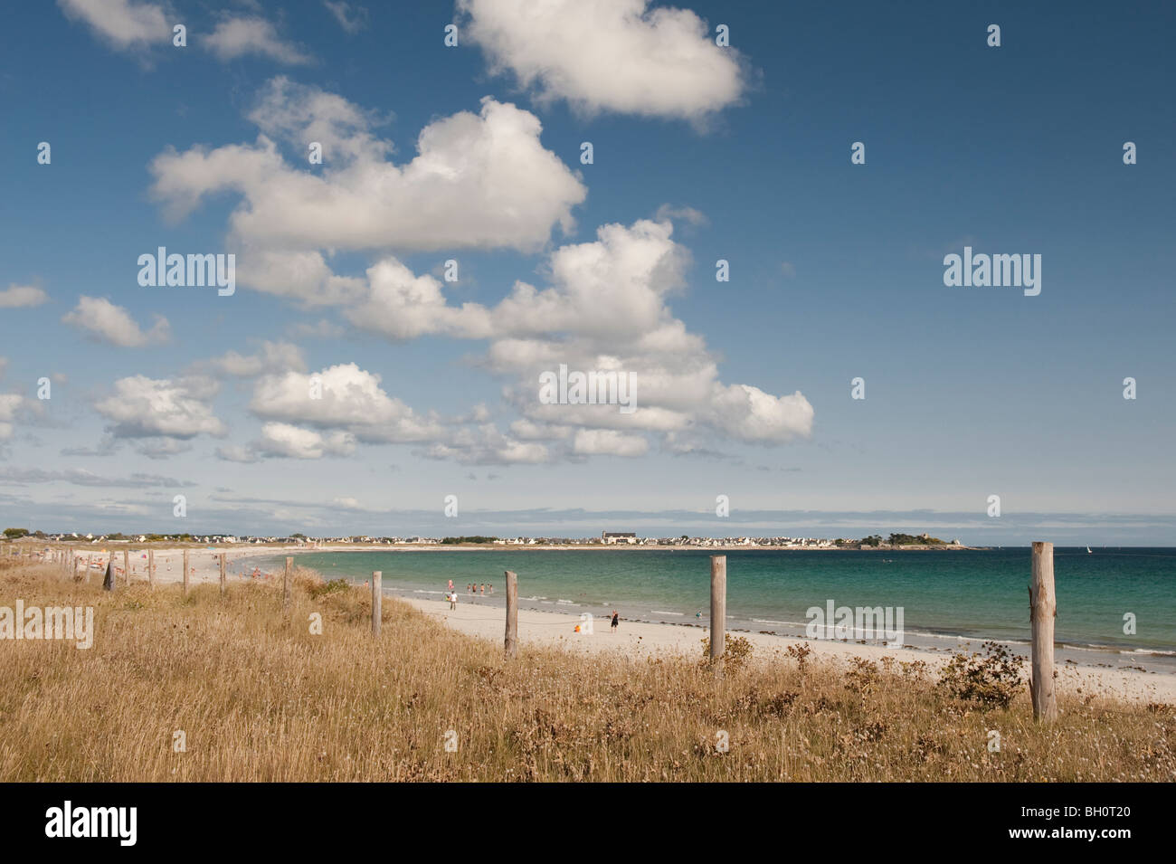 The beach and sand dunes at Le Guilvinec, Southern Brittany, France ...