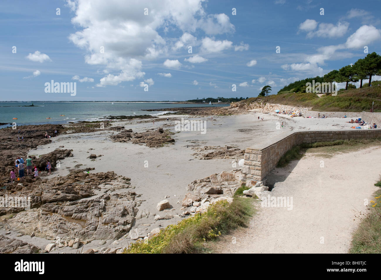 The beach at Pointe de Benodet, Brittany . A campsite Pointe St Gilles ...