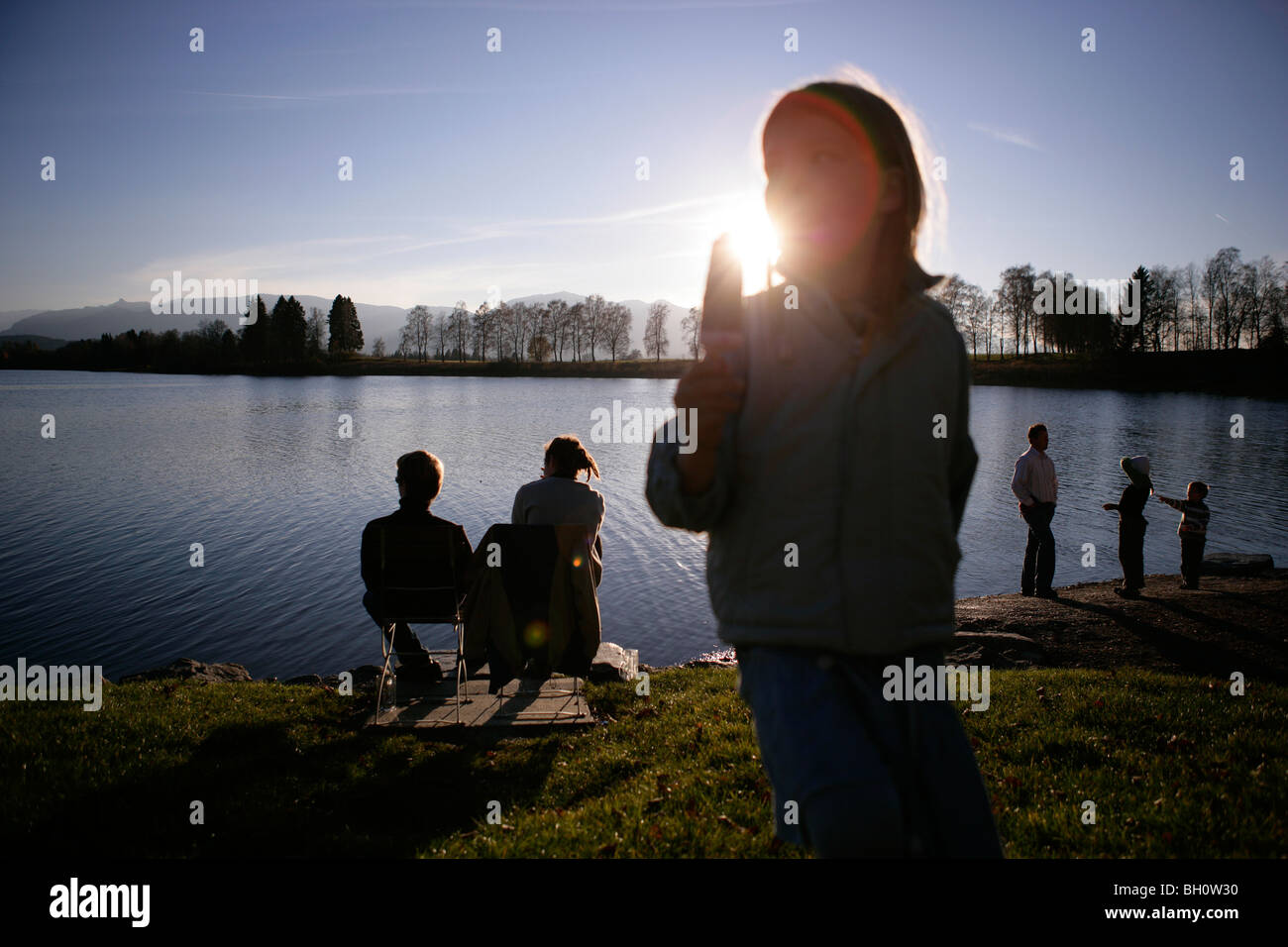 People at lake Staffelsee, Uffing, Bavaria, Germany Stock Photo - Alamy
