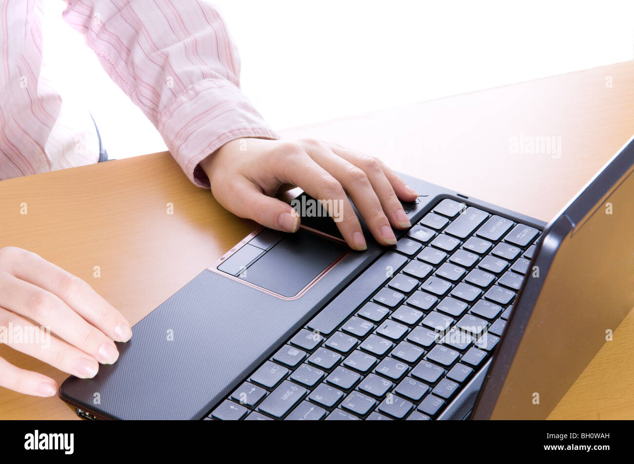 The women with computer Stock Photo - Alamy
