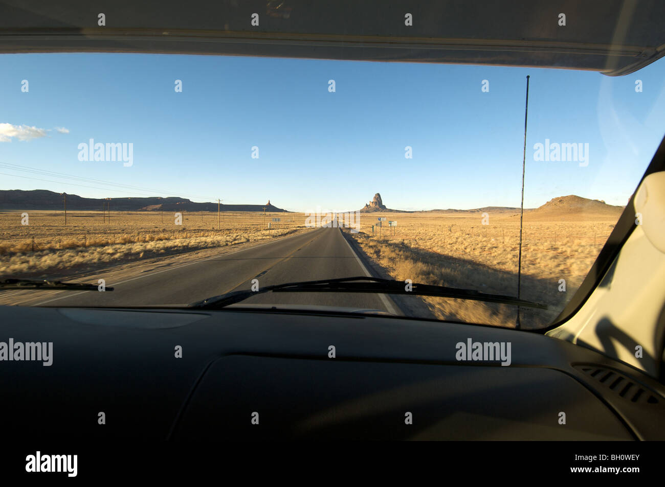Driving through monument valley Stock Photo - Alamy