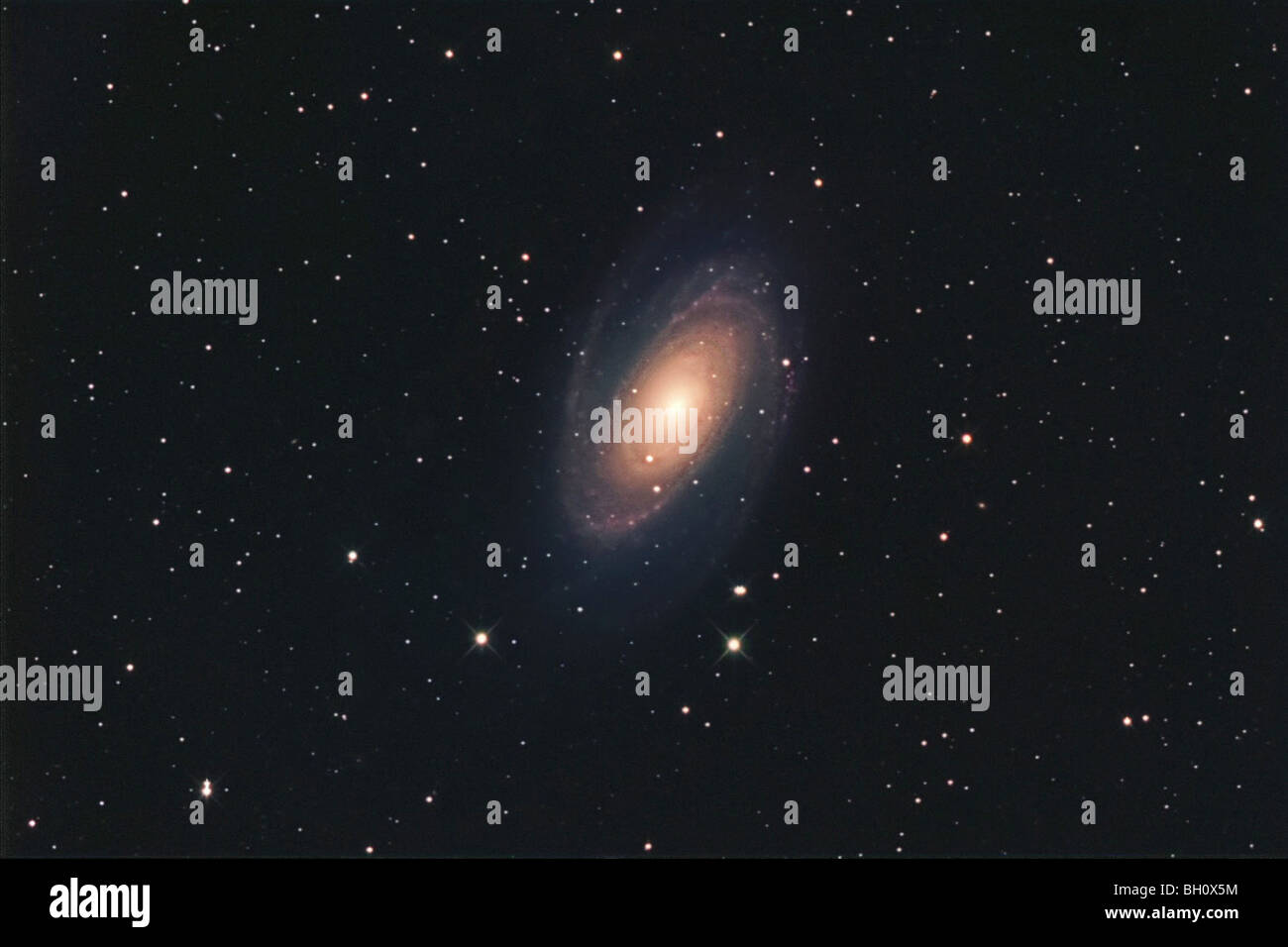 Spiral galaxy M81 in Ursa Major. Photograph taken using a 200 mm ...