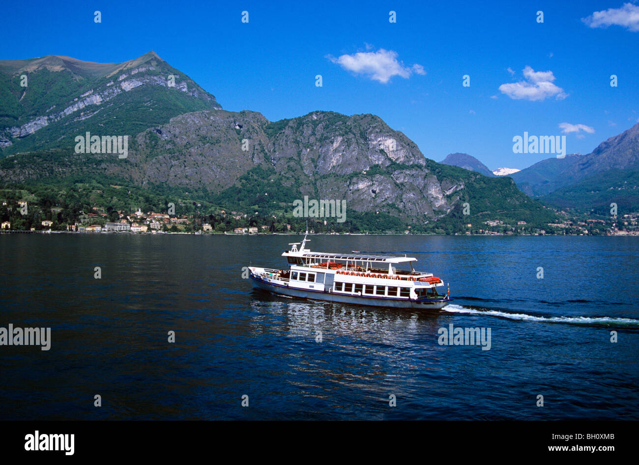 Passenger ferry crossing Lake Como Stock Photo - Alamy