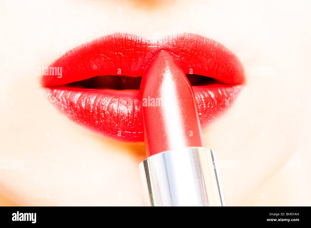 woman lips with red lipstick Stock Photo - Alamy