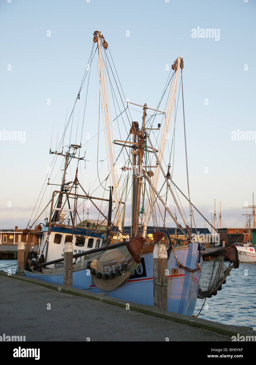 Trawler in the Harbour of Hvide Sande, Jutland, Denmark Stock Photo - Alamy