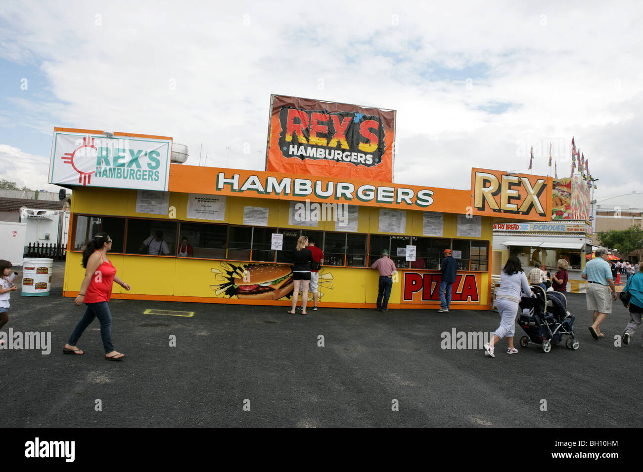 Expo New Mexico state fair hamburger stand food eat eating American ...