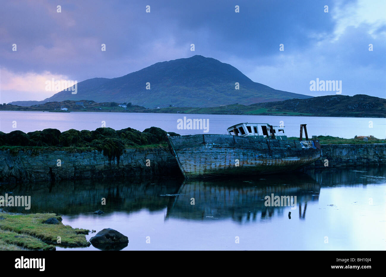 Ship wreck near Moyard, Connemara, Co. Galway, Ireland, Europe Stock ...