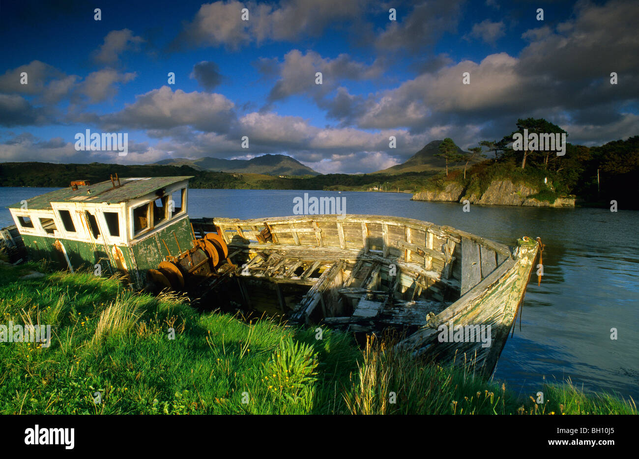 Ship wreck near Moyard, Connemara, Co. Galway, Ireland, Europe Stock ...