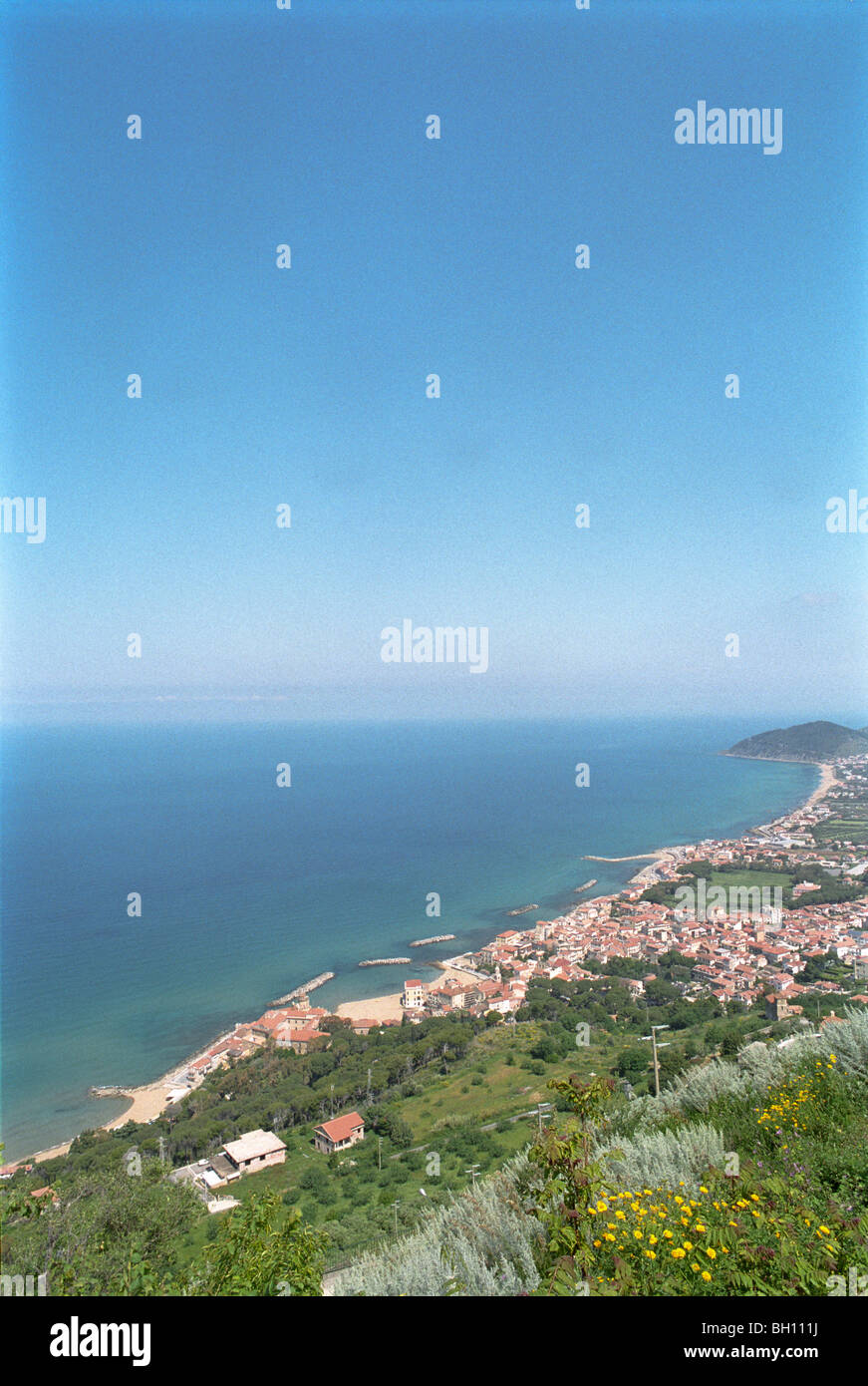 Coastal landscape and sea view, Castellabate, Cilento, Italy Stock ...