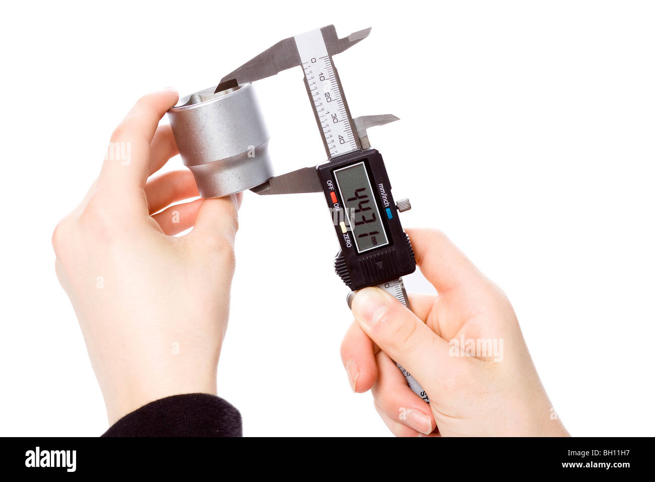 Man using caliper measure hi-res stock photography and images - Alamy