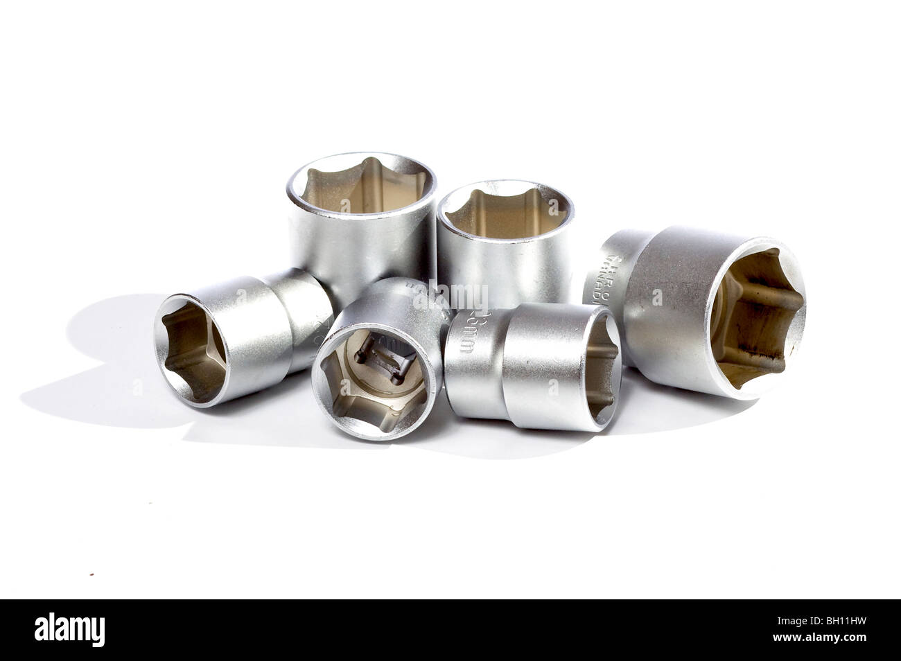 Socket set mechanic tools isolated on white background Stock Photo - Alamy