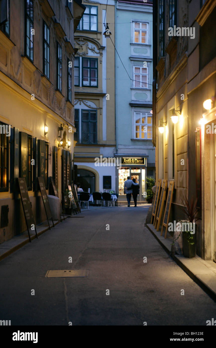 Old Alley in the oldest district of Vienna City Centre ...