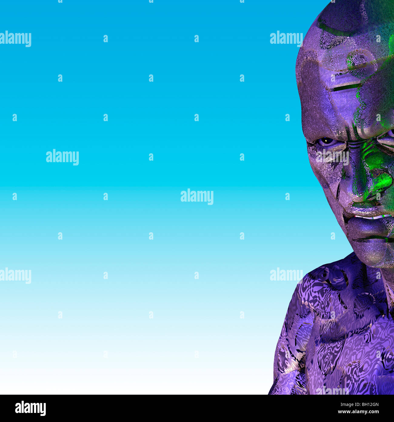 Angry Man Snarling and Staring Ahead Stock Photo - Alamy